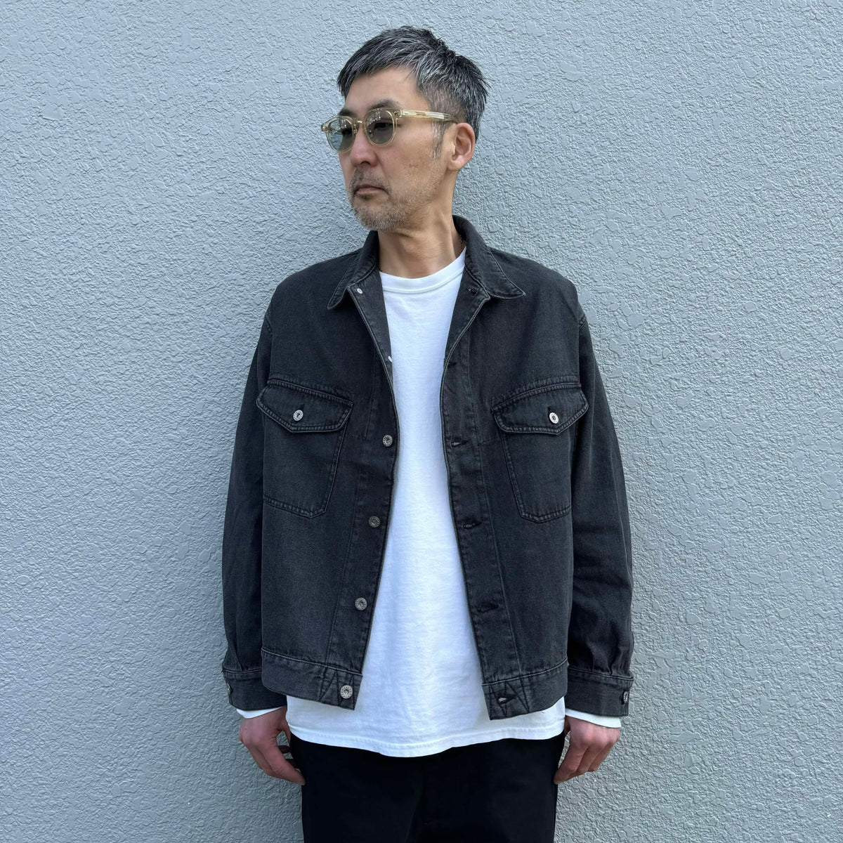 ARMY TWILL - DENIM JACKET - CHARCOAL – JAKS GARAGE